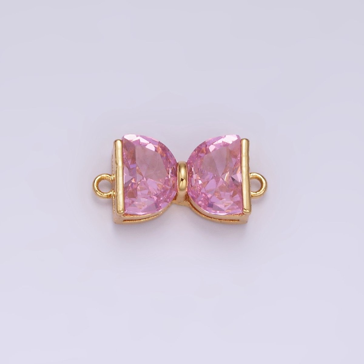 14K Gold Filled Pink CZ Ribbon Bow Tie Connector | G-081 – Aim Eternal