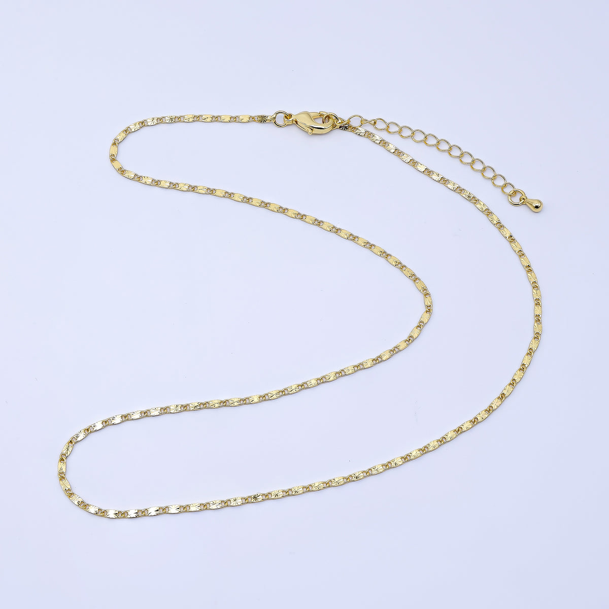 24K Gold Filled 2mm Sunburst Mariner Anchor Chain 18 Inch Necklace | W ...