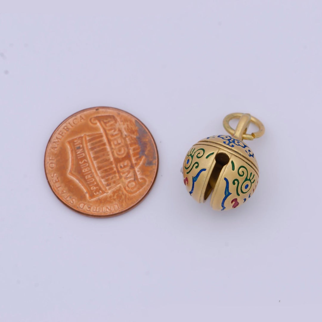 "Wellbeing Safety" Chinese Character Enamel Tiger Ball Gold Protection ...