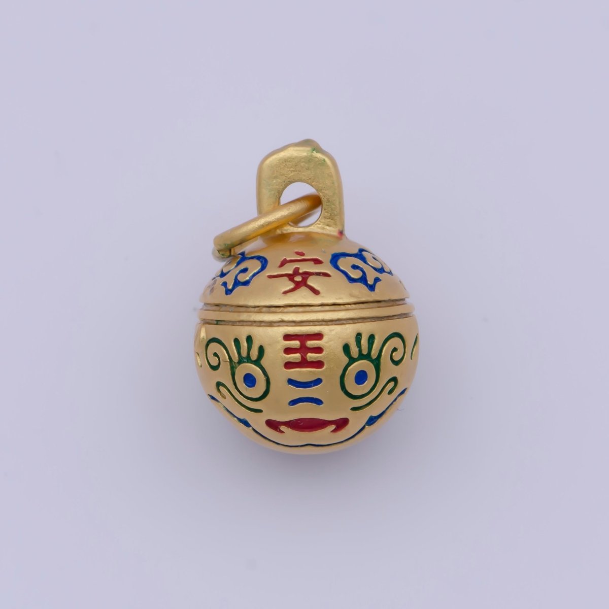 "Wellbeing Safety" Chinese Character Enamel Tiger Ball Gold Protection ...